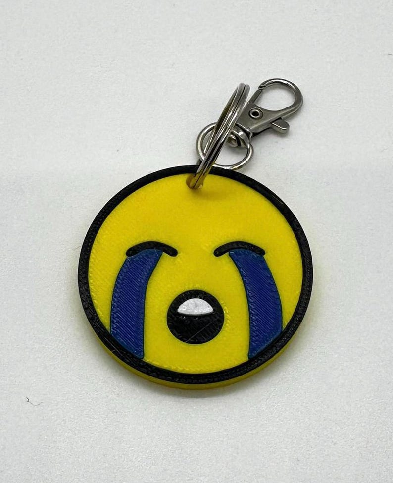 Emoji Keychain Loud Crying Face - Etsy