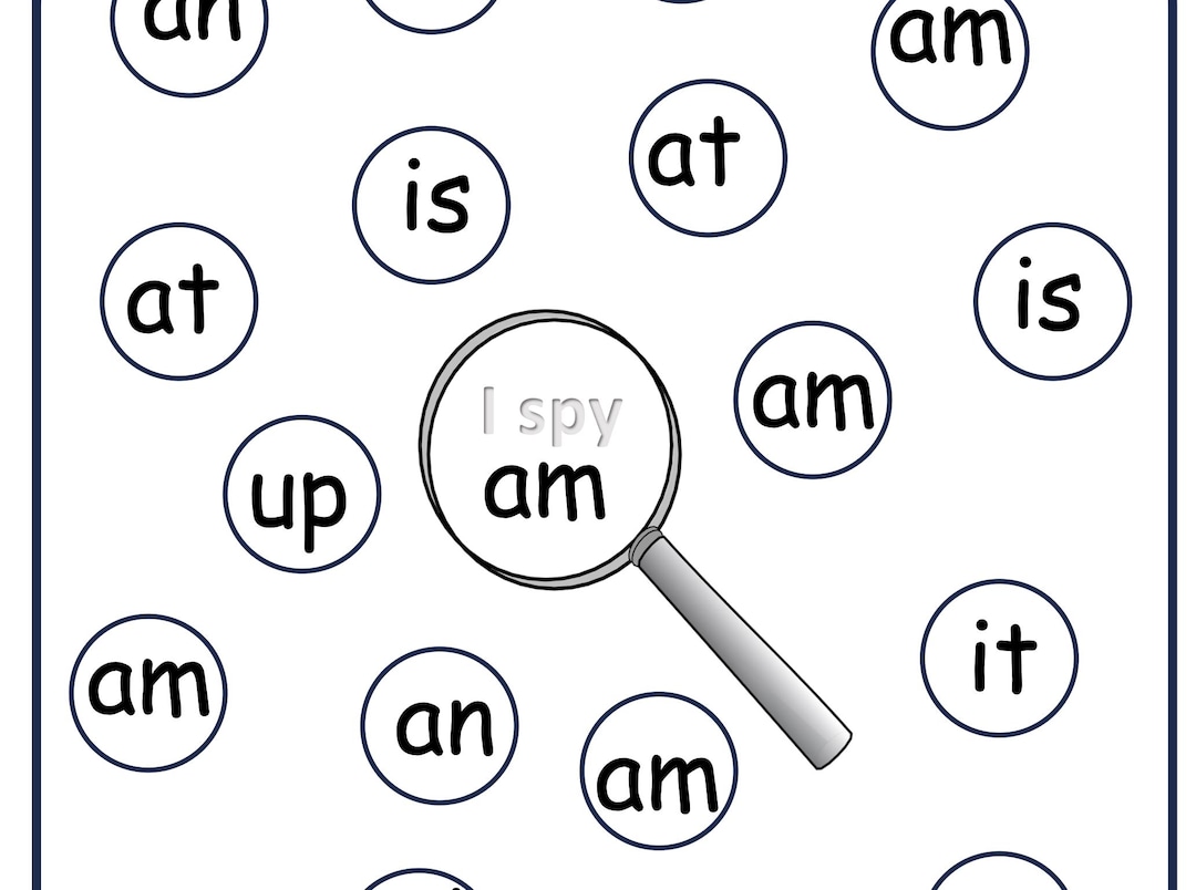 I Spy Sight Words Printable | Early Literacy Activity | PDF Word Hunt ...