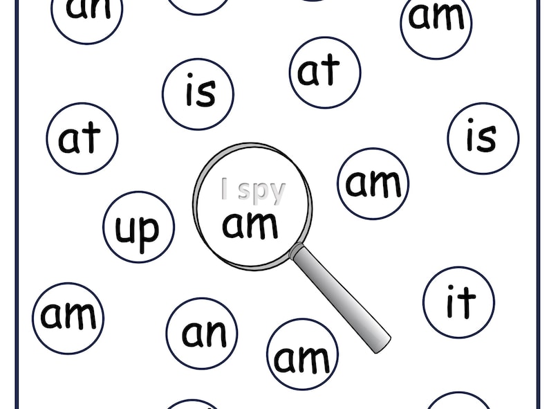 I Spy Sight Words Game: Early Literacy Printable (PDF) - Etsy