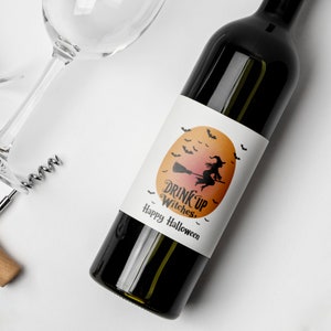 Drink up Witches Label, Halloween Party Favors, Whiskey Label ...