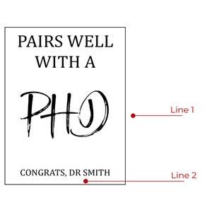 Pairs Well With A PHD Label, Graduation Gift, Phd Graduation Gift, New ...
