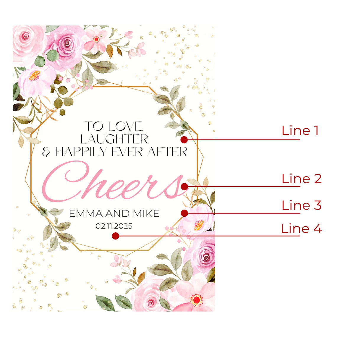 Cheers Champagne Bottle Sticker, Customized Gift, Girlfriend Gift ...