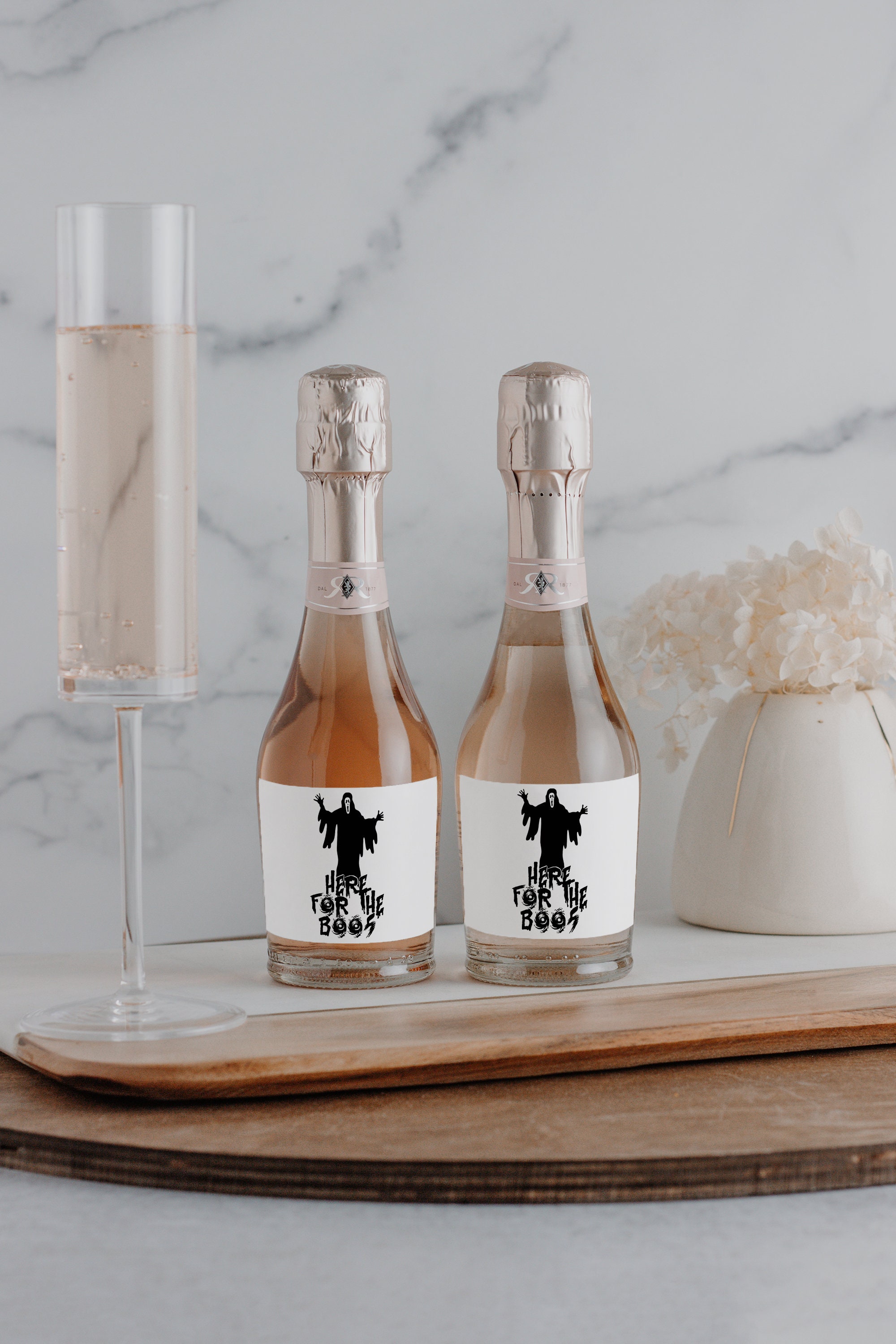 Here for the Boos Label, Wine Bottle Sticker, Costume Party, Halloween ...