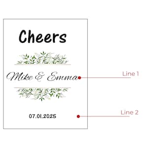 Cheers Wine Label, Wedding Party, Gift for Couple, Wine Bottle Label ...