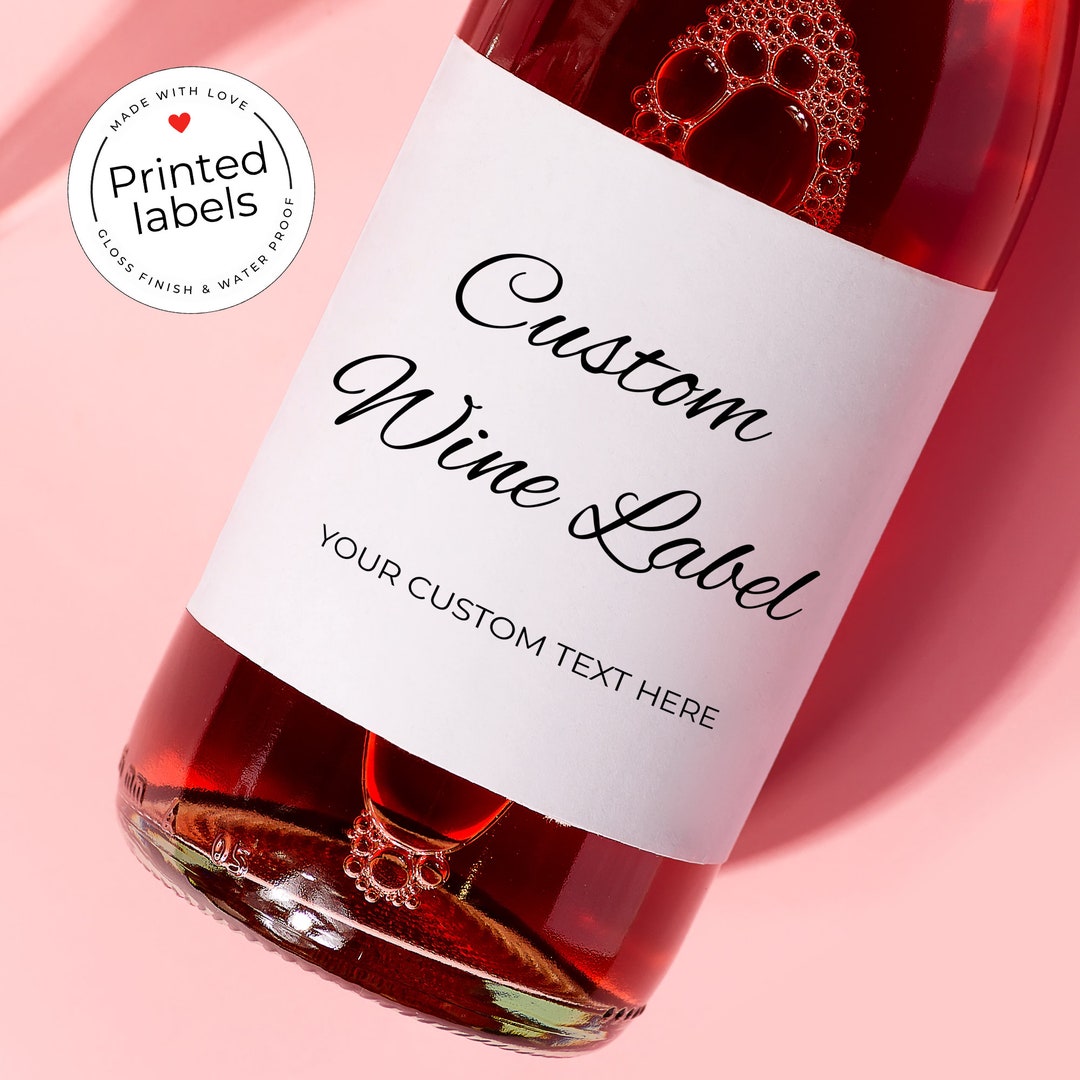 Custom Wine Label, Customized Gift, Champagne Bottle Sticker, Editable ...