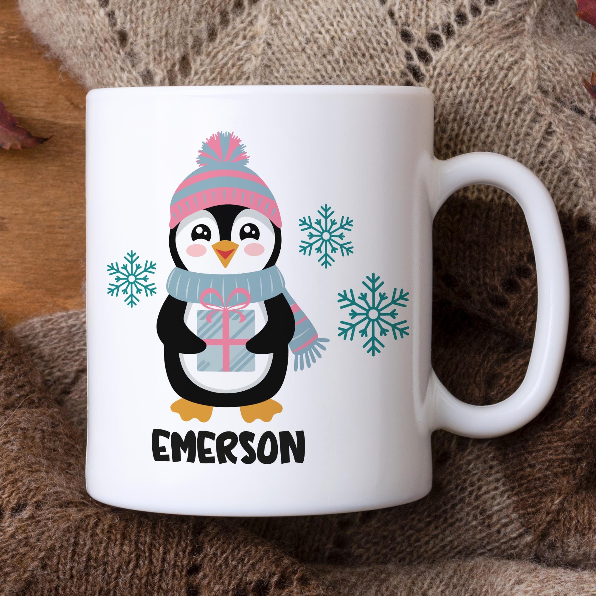 Custom Christmas Penguins Mug, Christmas Mug, Christmas Gift, Holiday ...