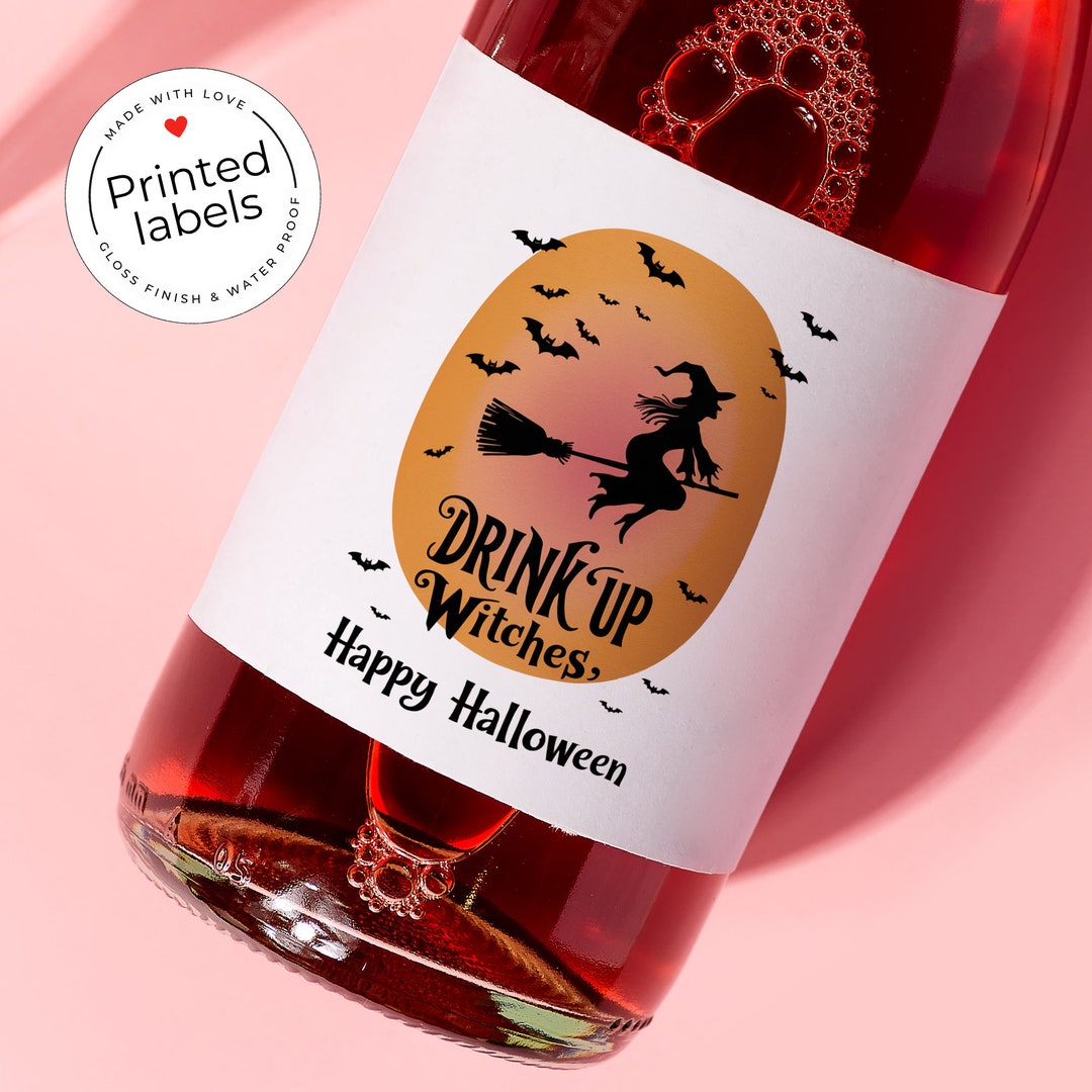Drink up Witches Label, Halloween Party Favors, Whiskey Label ...