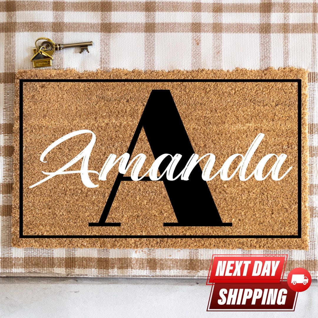 Custom Name Doormat, Custom Letter Doormat, Home Decor, Entryway ...