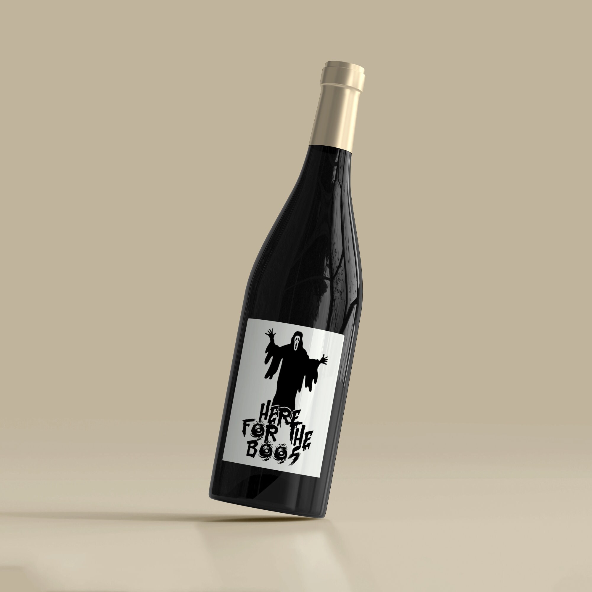Here for the Boos Label, Wine Bottle Sticker, Costume Party, Halloween ...