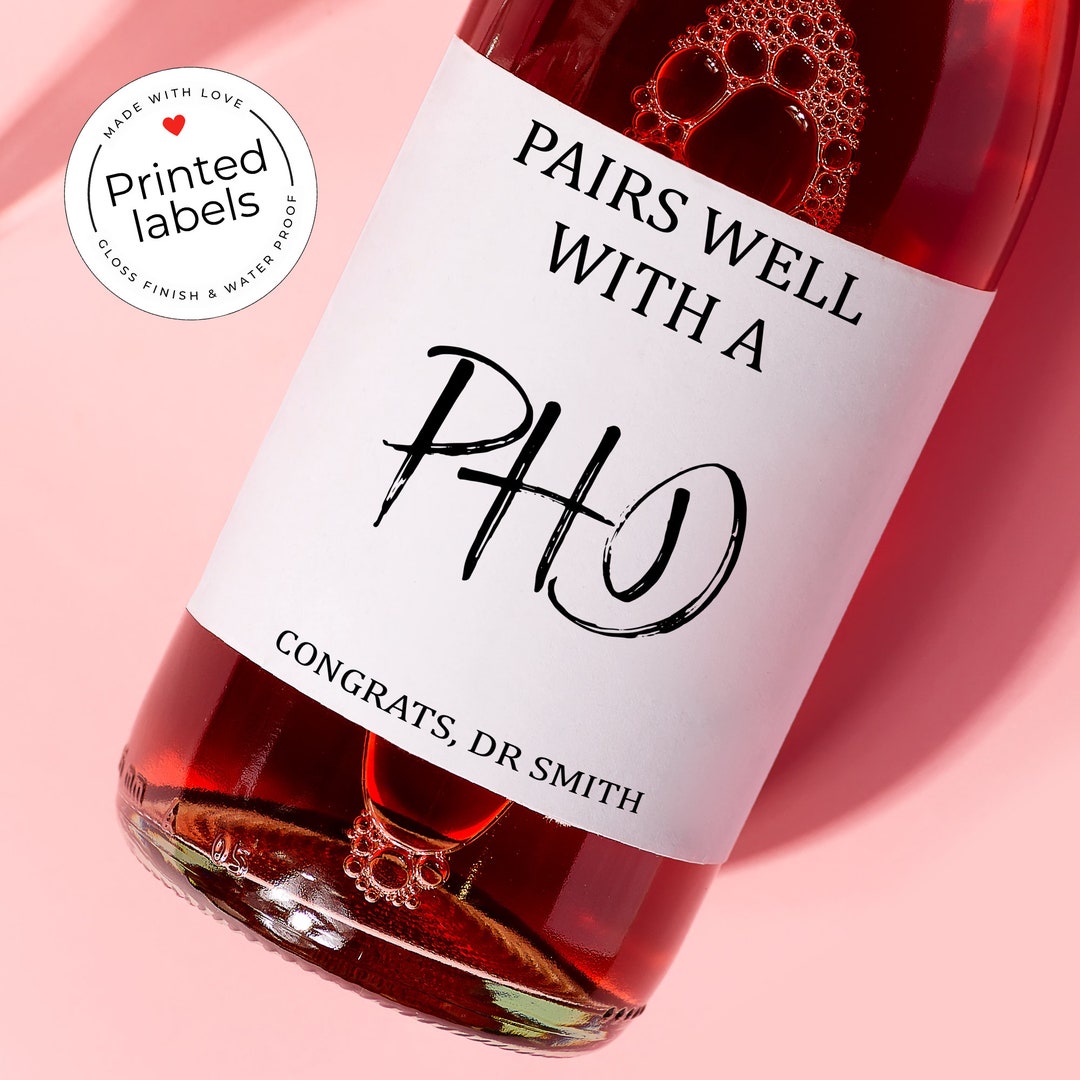 Pairs Well With A PHD Label, Graduation Gift, Phd Graduation Gift, New ...