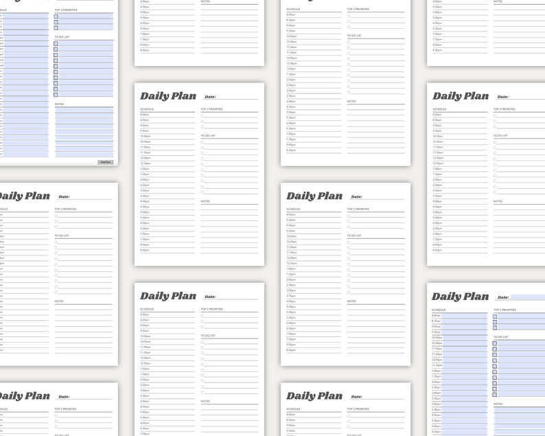 Daily Planner Printable and Fillable A4/A5/US Letter Instant Download ...