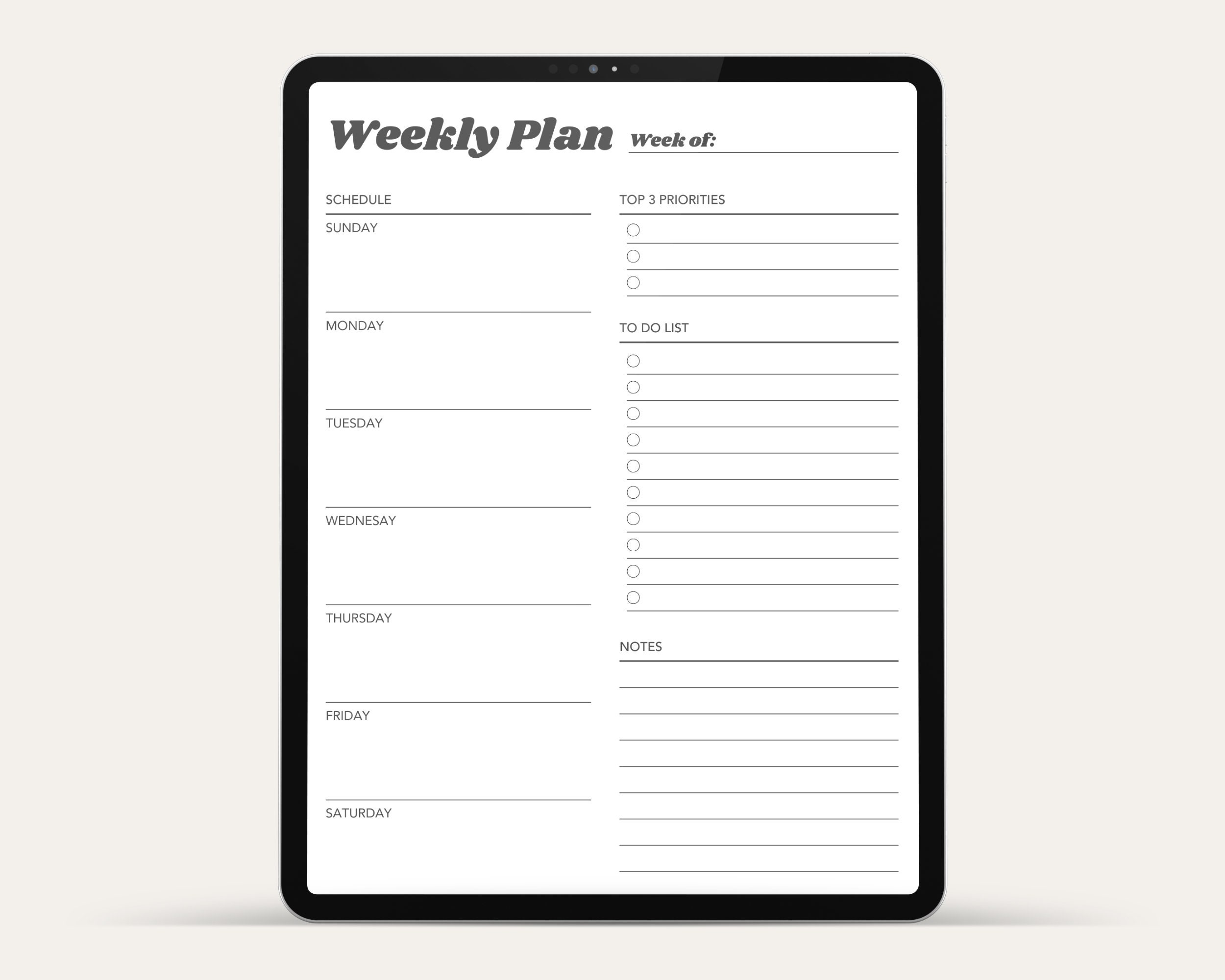 Weekly Planner Fillable and Printable A4/A5/US Letter Sizes Instant ...