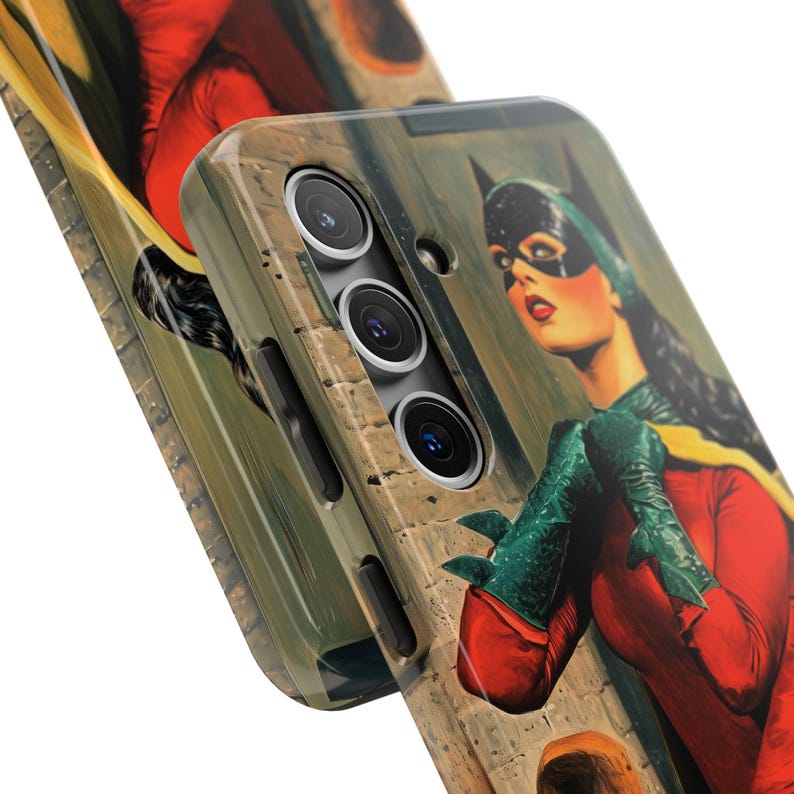 Retro Superheroine Phone Case, Tough Phone Cover for Galaxy, Vintage ...