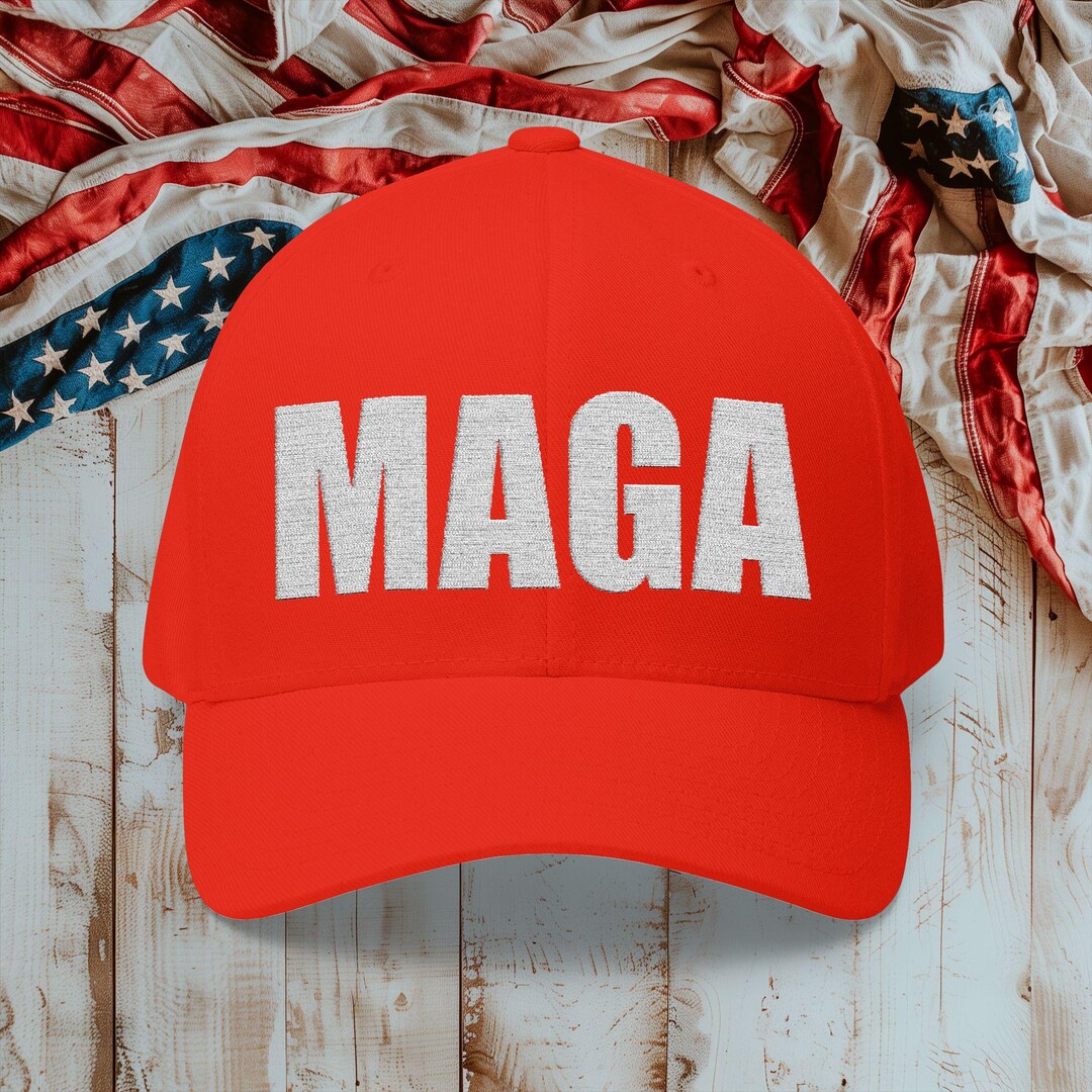 MAGA White Text Logo Baseball Cap With Embroidery, Perfect for Outdoor ...