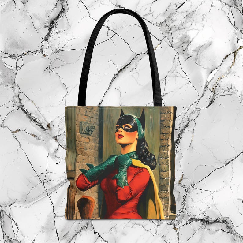Retro Superheroine Tote Bag, Vintage Comicbook Hero Bag, Movie Serial ...