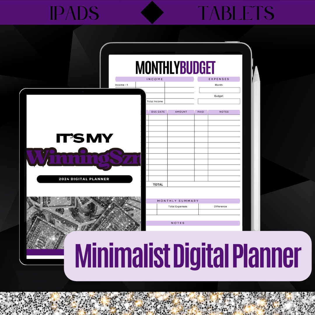 Minimalist 2024 Digital Planner Eplanner Budget Tracking - Etsy