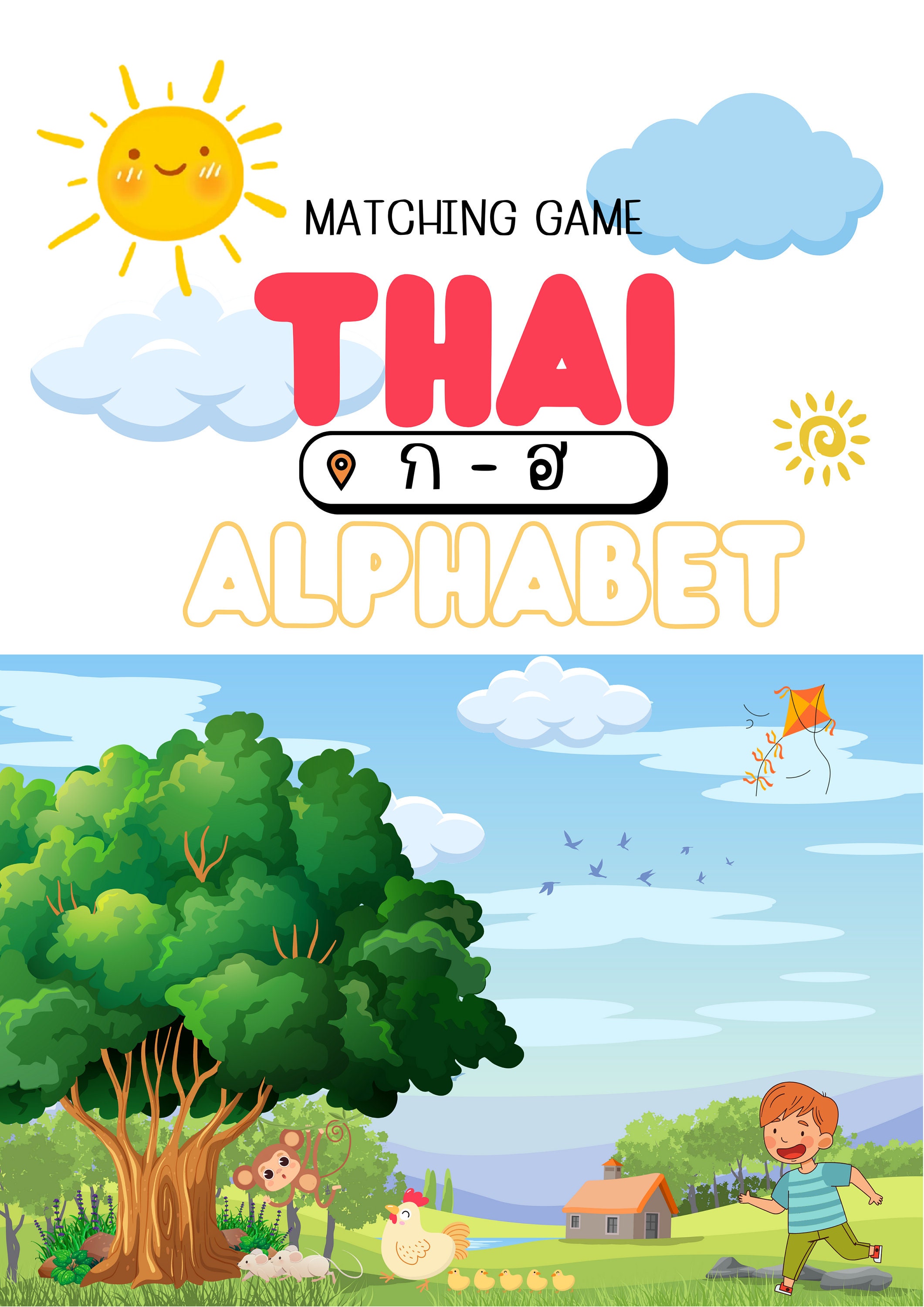Matching Game Thai Alphabet Ready to Answer 16 Pages. - Etsy