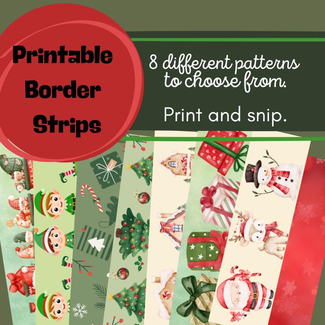 Christmas Bulletin Board Border Strips - Classroom Decor, Door - 8 ...