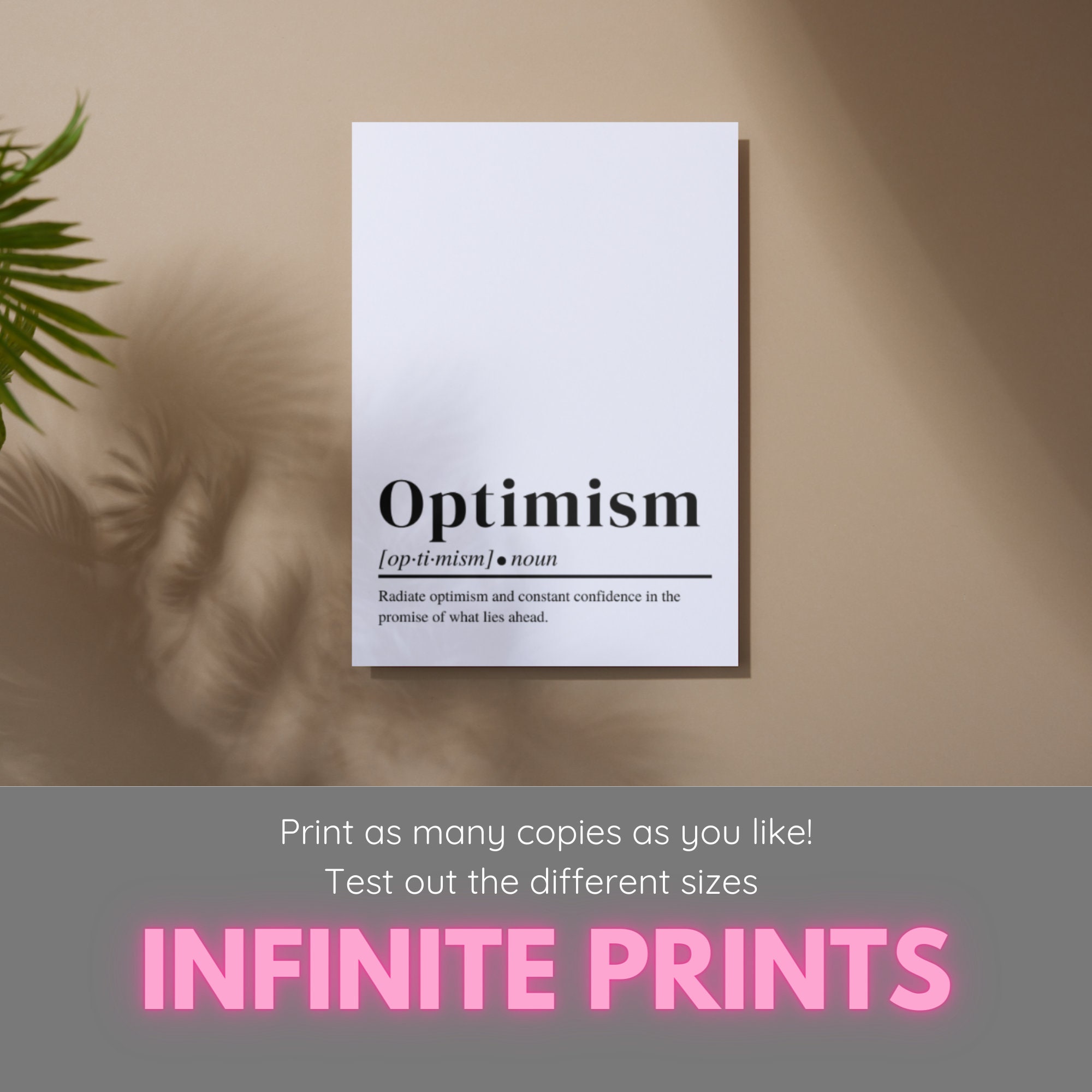 Optimism Motivational and Inspirational Poster Optimism Dictionary ...