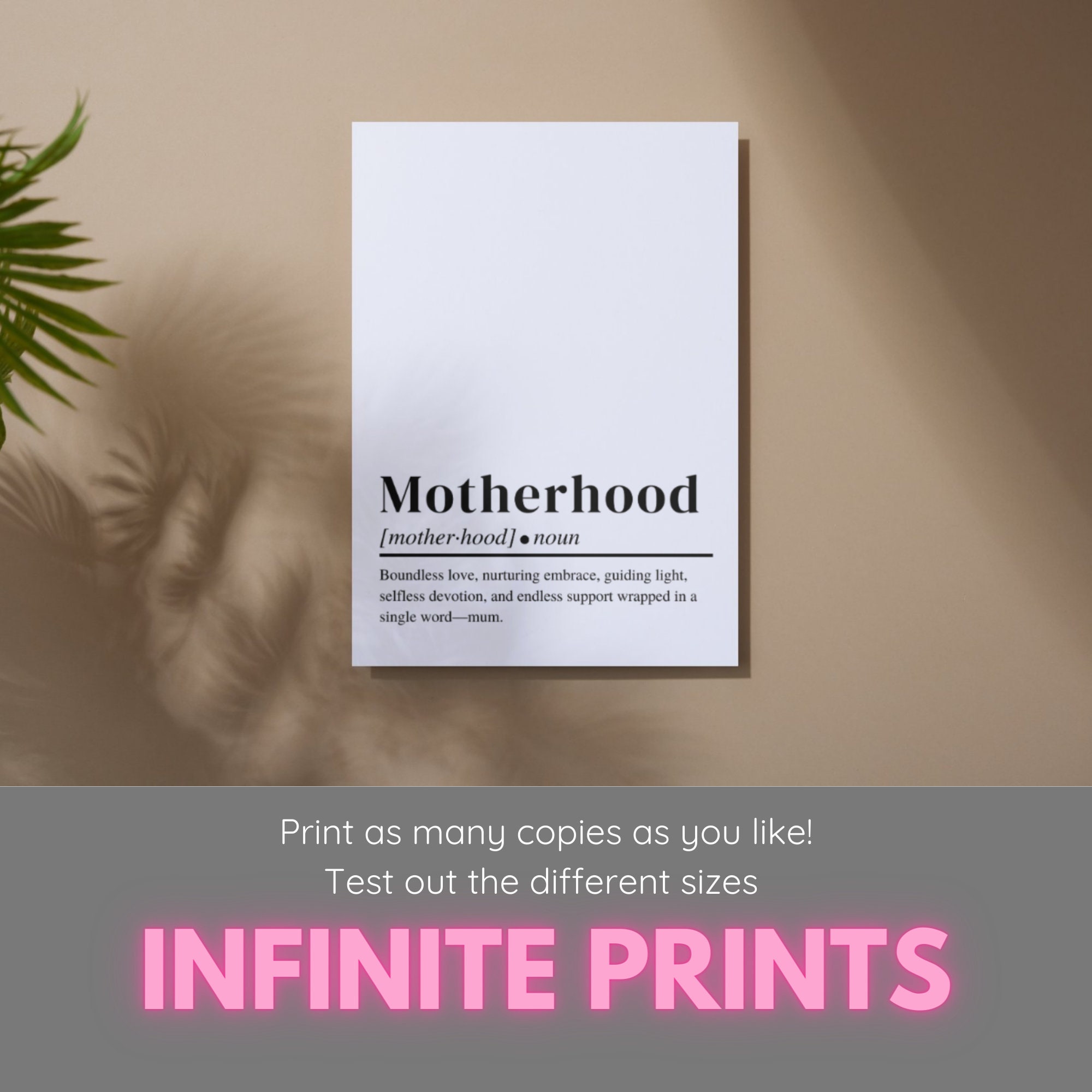 Motherhood Definition Poster Mother's Day Gift, Dictionary Poster ...