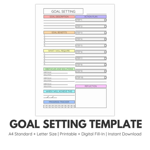 Ultimate Goal Setting Template - Etsy
