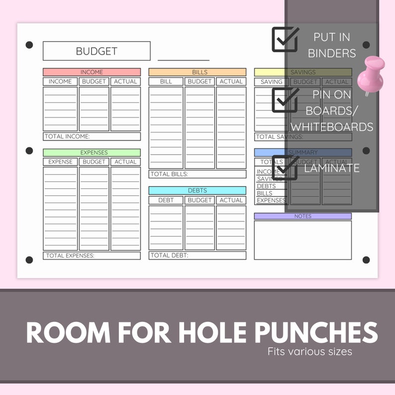Landscape Budget Planner Budget Tracker Template, Finance Overview ...
