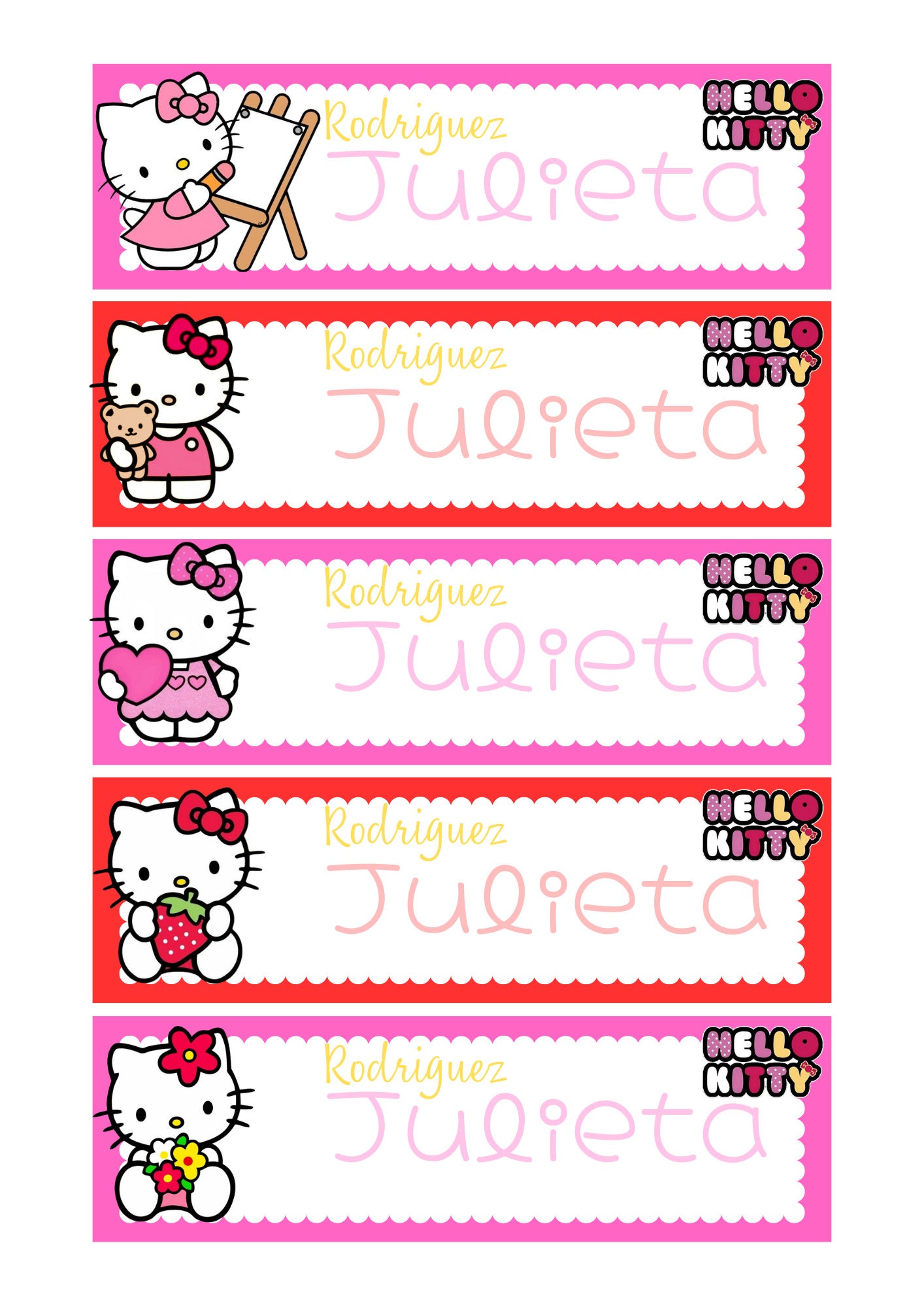 Kitt Editable Labels for Schoolchildren - Etsy