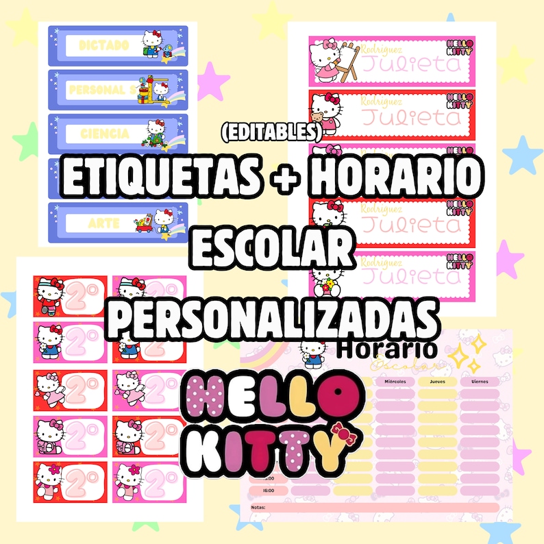 Kitt Editable Labels for Schoolchildren - Etsy