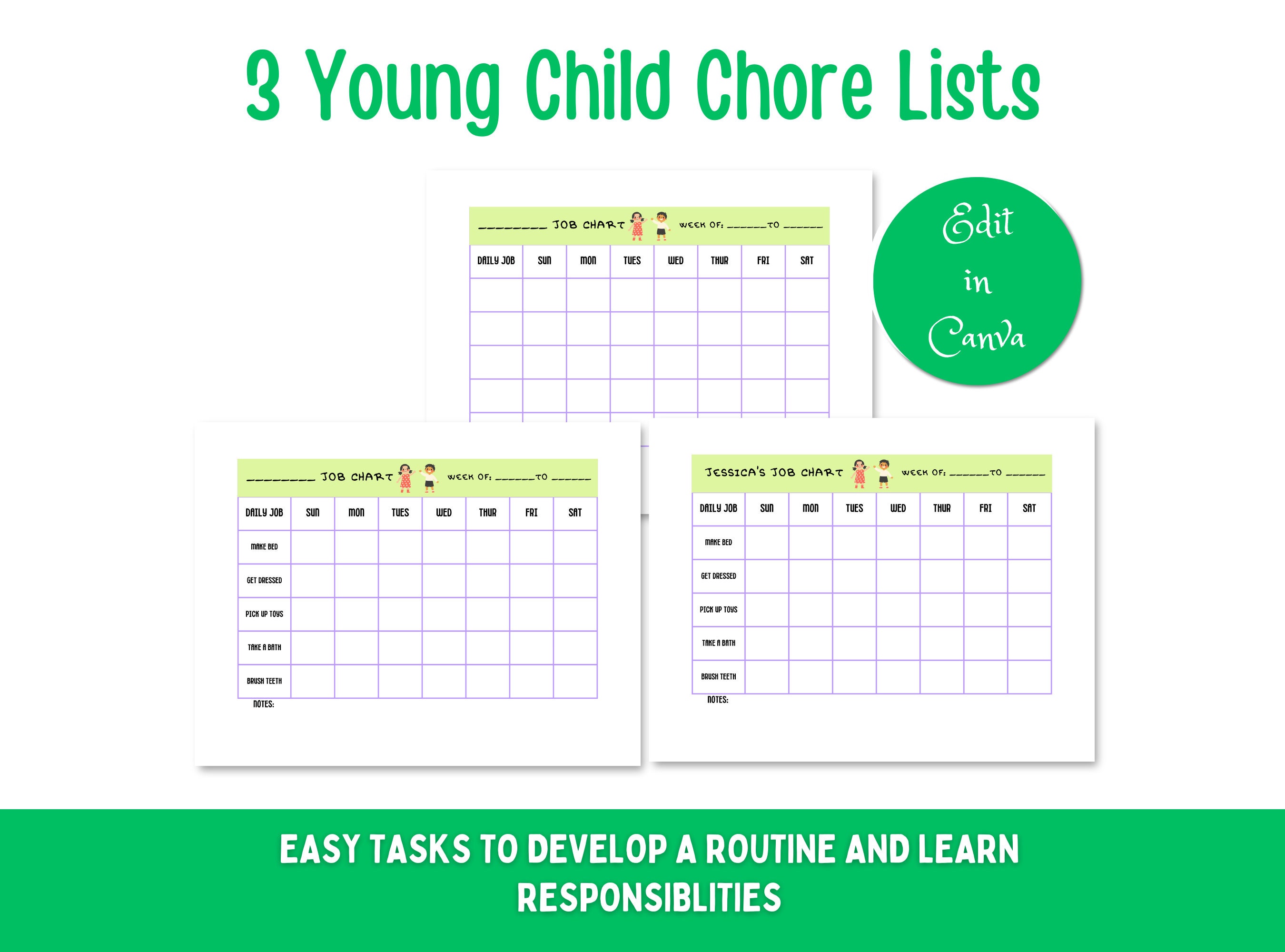 Chore Chart, Chore Chart for Kids, Chore Chart Printable, Chore List ...