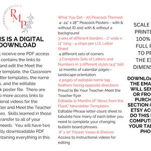 Printable Fall Classroom Decor Set With Peacock Theme - Perfect for ...