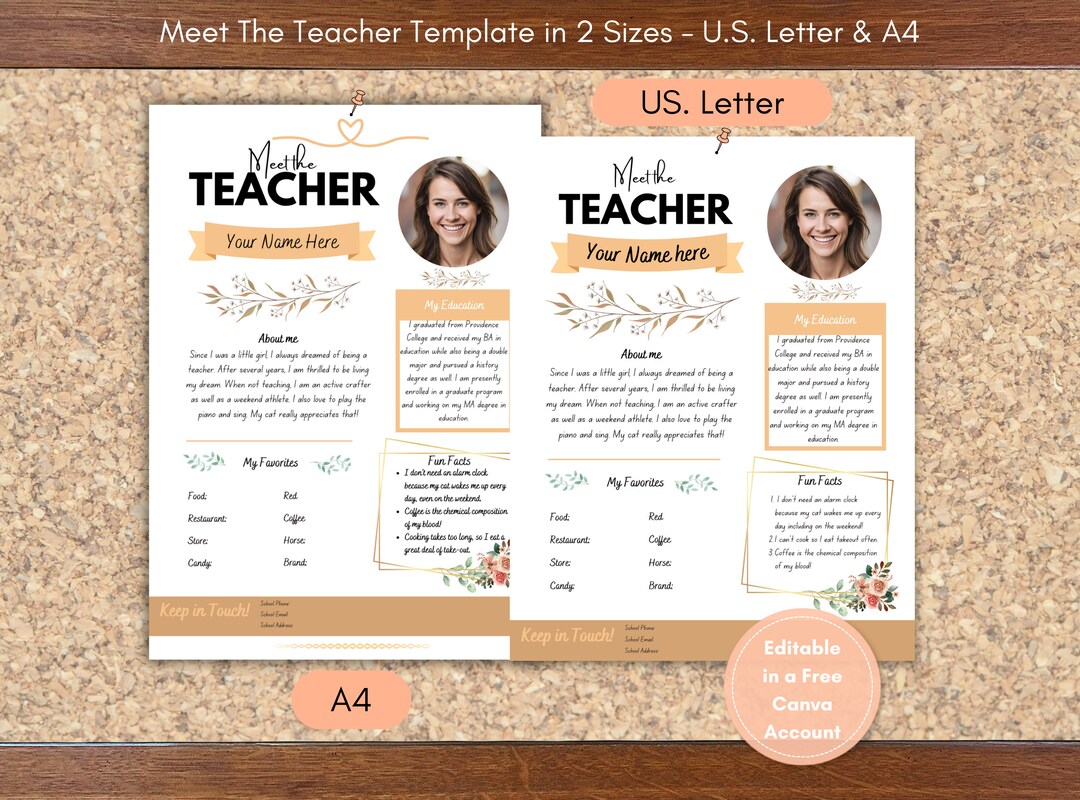 Editable Meet the Teacher | Teacher Template | | Back to School | New ...