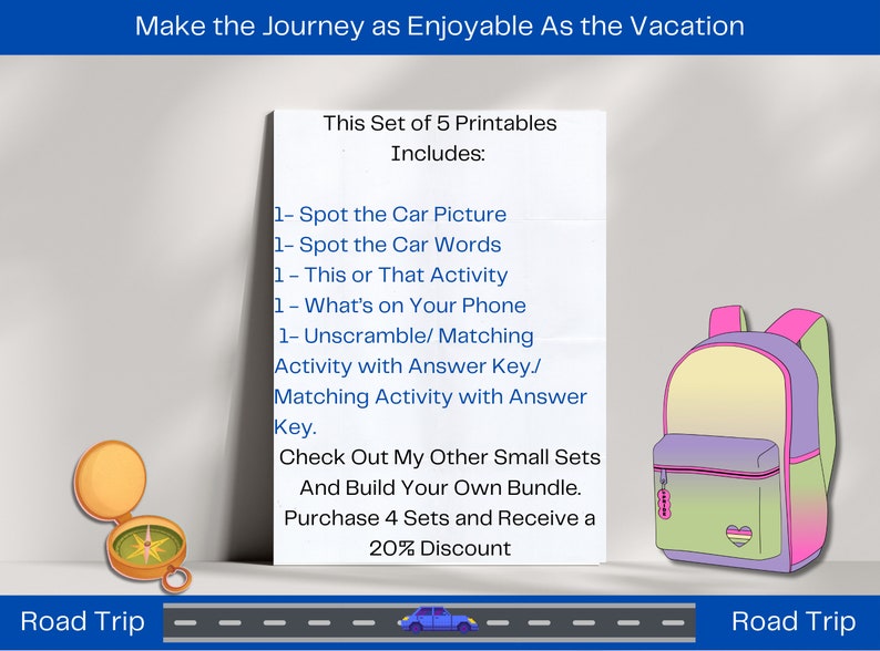 Road Trip Family Activities, Spot the Car Pictures or Words, This or ...