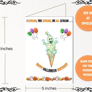 Halloween Birthday Card, Funny Birthday Card, Printable Halloween Card ...