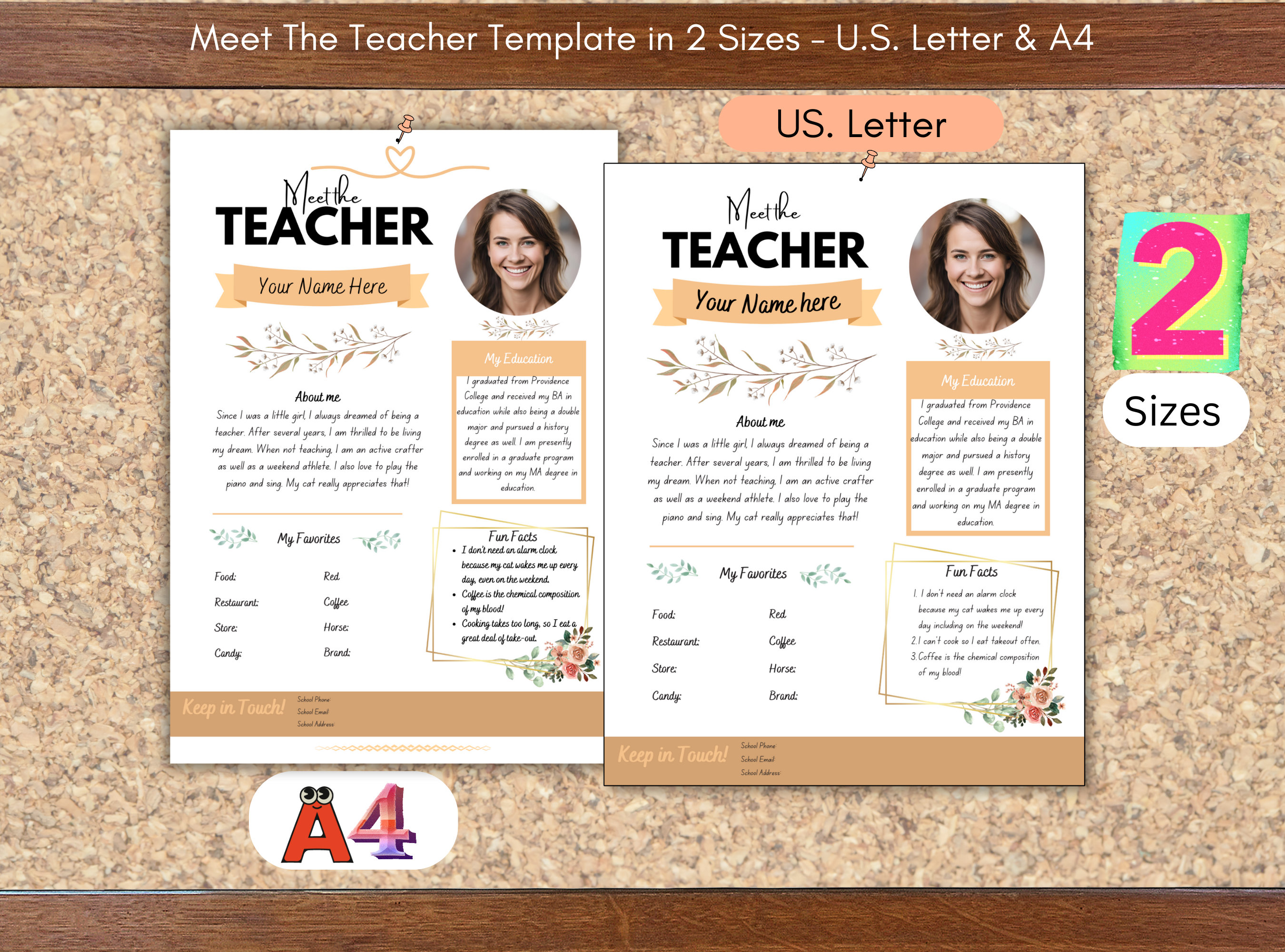 Editable Meet the Teacher Teacher Template Back to School New Teacher ...