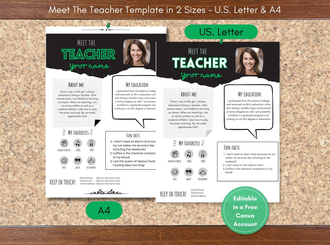 Editable Meet the Teacher | Teacher Template | | Back to School | New ...