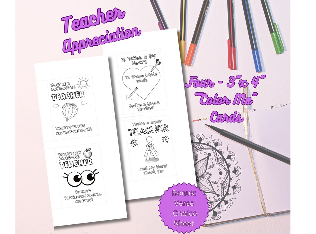 Printable Coloring Teacher Thank You Card From Student Child Gift Card ...