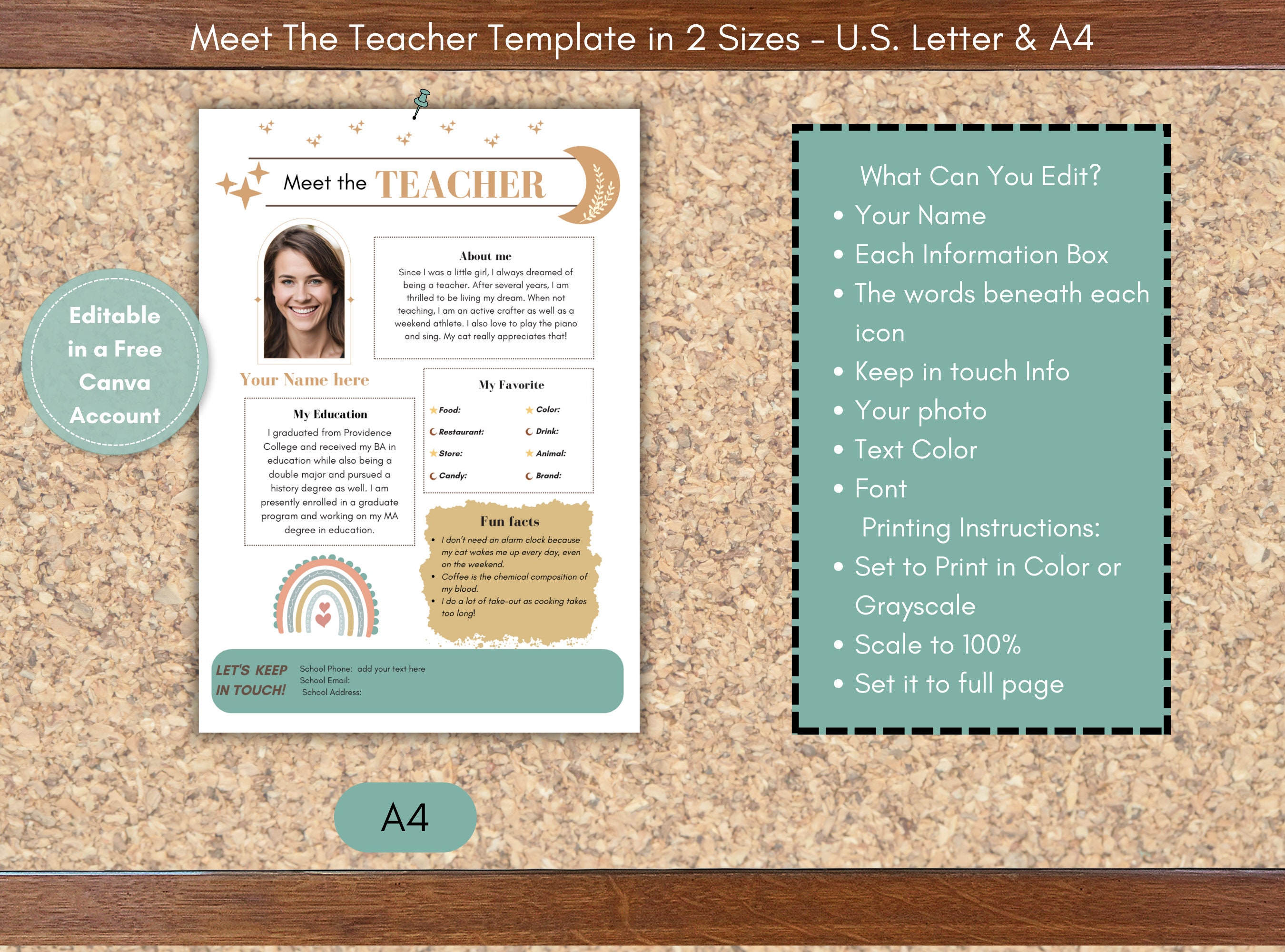 Editable Meet the Teacher | Teacher Template | | Back to School | New ...