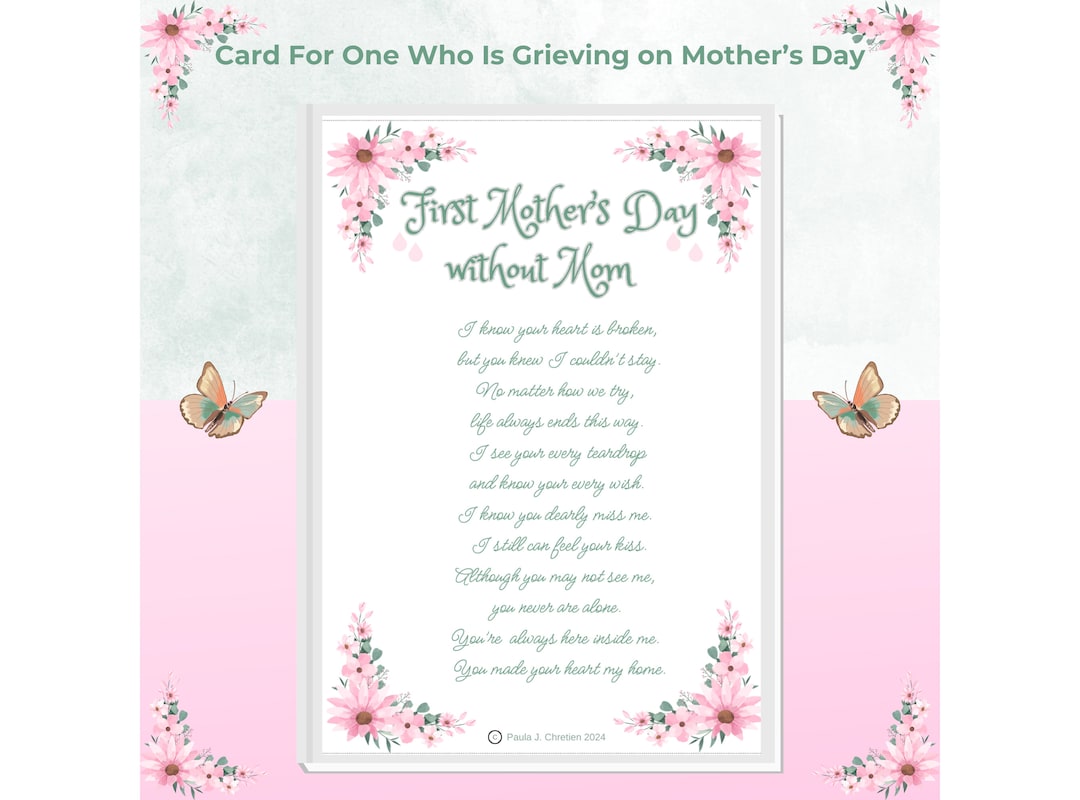 Grieving Mother, Mother’s Day Grief, Day Without Mom, Mother’s Day Card ...