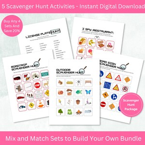 Family Road Trip Games Bundle: I Spy, Scavenger Hunts, License Plate ...