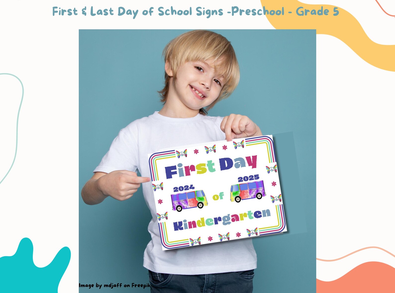 Groovy 70s First Day of School, Last Day of School Milestone Sign ...