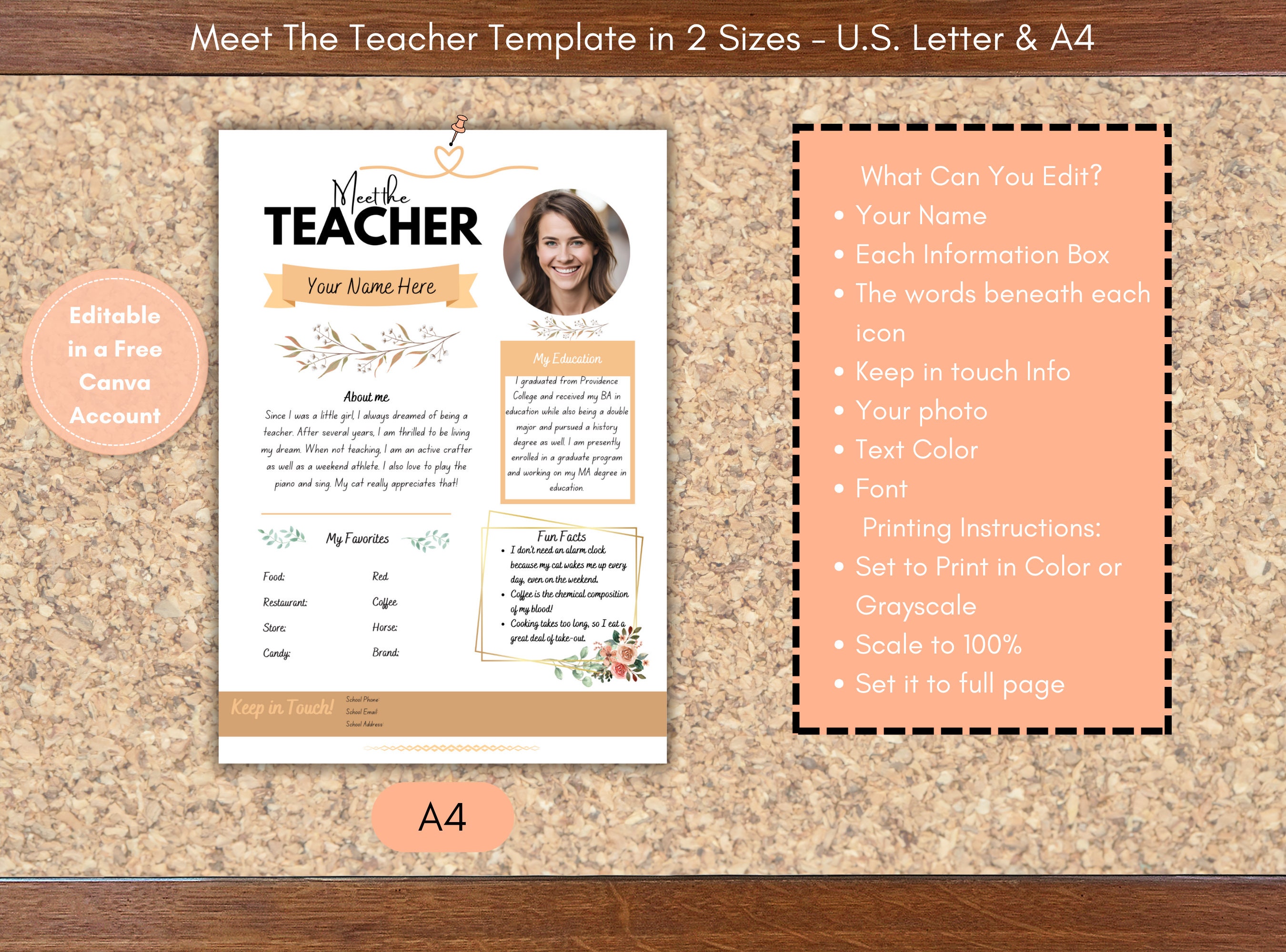 Editable Meet the Teacher | Teacher Template | | Back to School | New ...