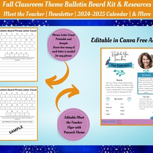 Printable Fall Classroom Decor Set With Peacock Theme - Perfect for ...