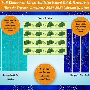 Printable Fall Classroom Decor Set With Peacock Theme - Perfect for ...