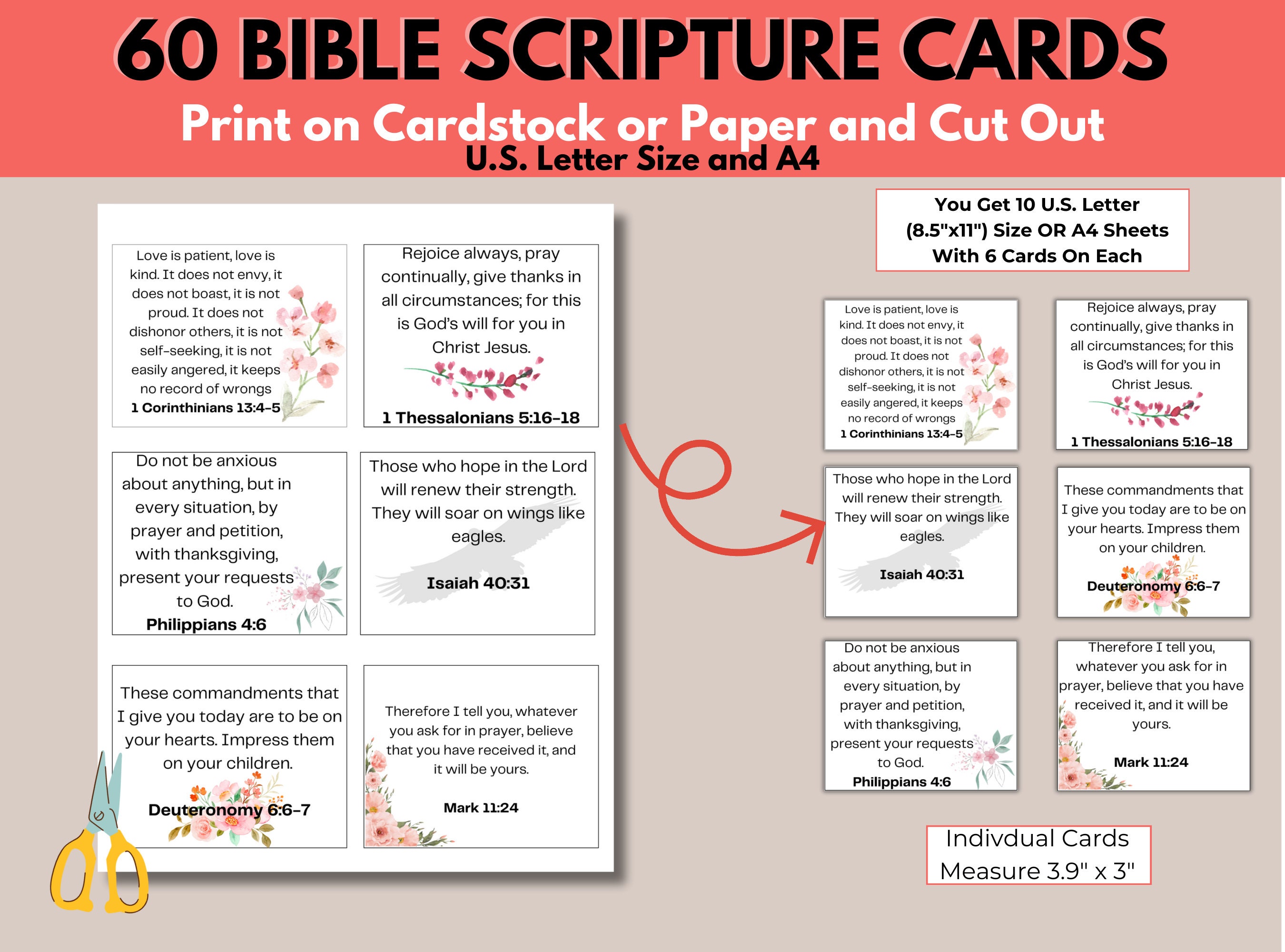 Bible Scripture Cards, Reflection Kit, Encouragement Verse, Bible Study ...