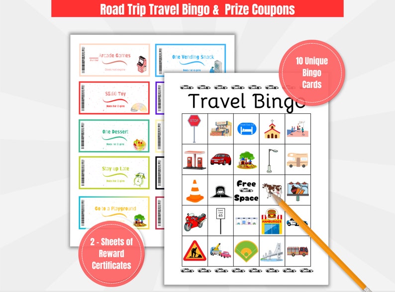 Road Trip Bingo, Printable Bingo Cards, Scavenger Hunt Kids, Road Trip ...