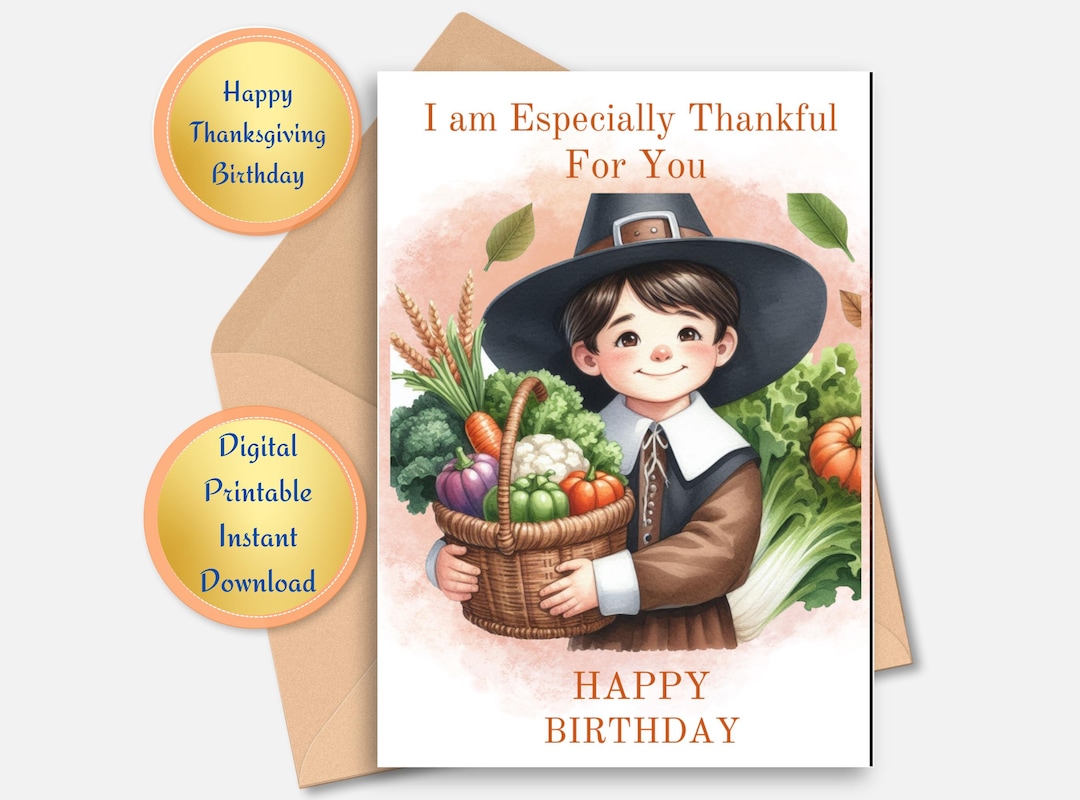 Thanksgiving Birthday Card, Special Thanksgiving Birthday, Holiday ...