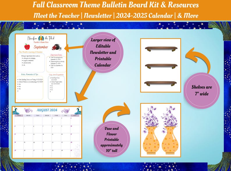 Printable Fall Classroom Decor Set With Peacock Theme - Perfect for ...