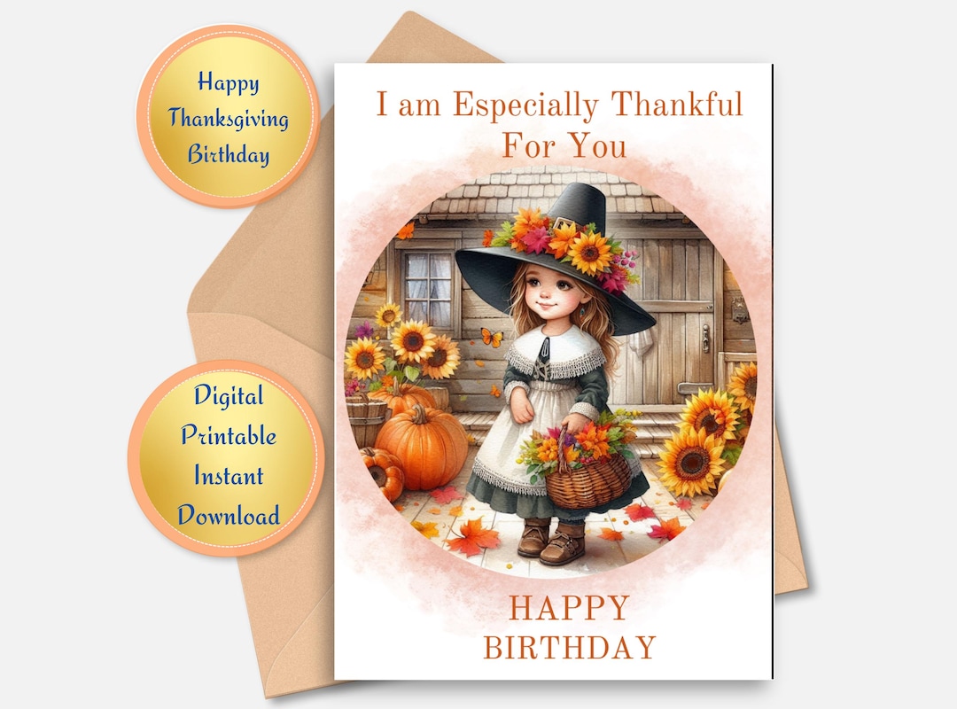 Thanksgiving Birthday Card, Special Thanksgiving Birthday, Holiday ...