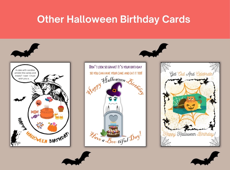 Halloween Birthday Card, Funny Birthday Card, Printable Halloween Card ...