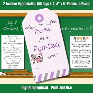 Kitty Cat Teacher Appreciation Thank You Best Friend Co-worker Gift Tag ...
